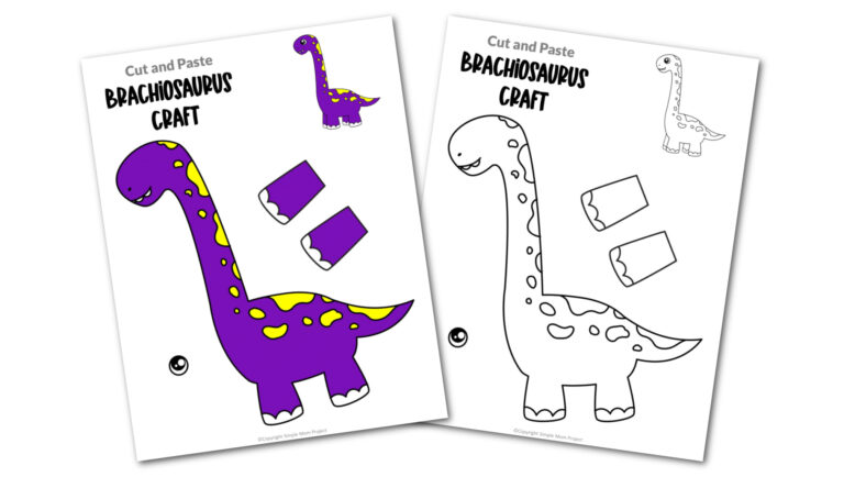 Free Printable Brachiosaurus Craft Template – Simple Mom Project