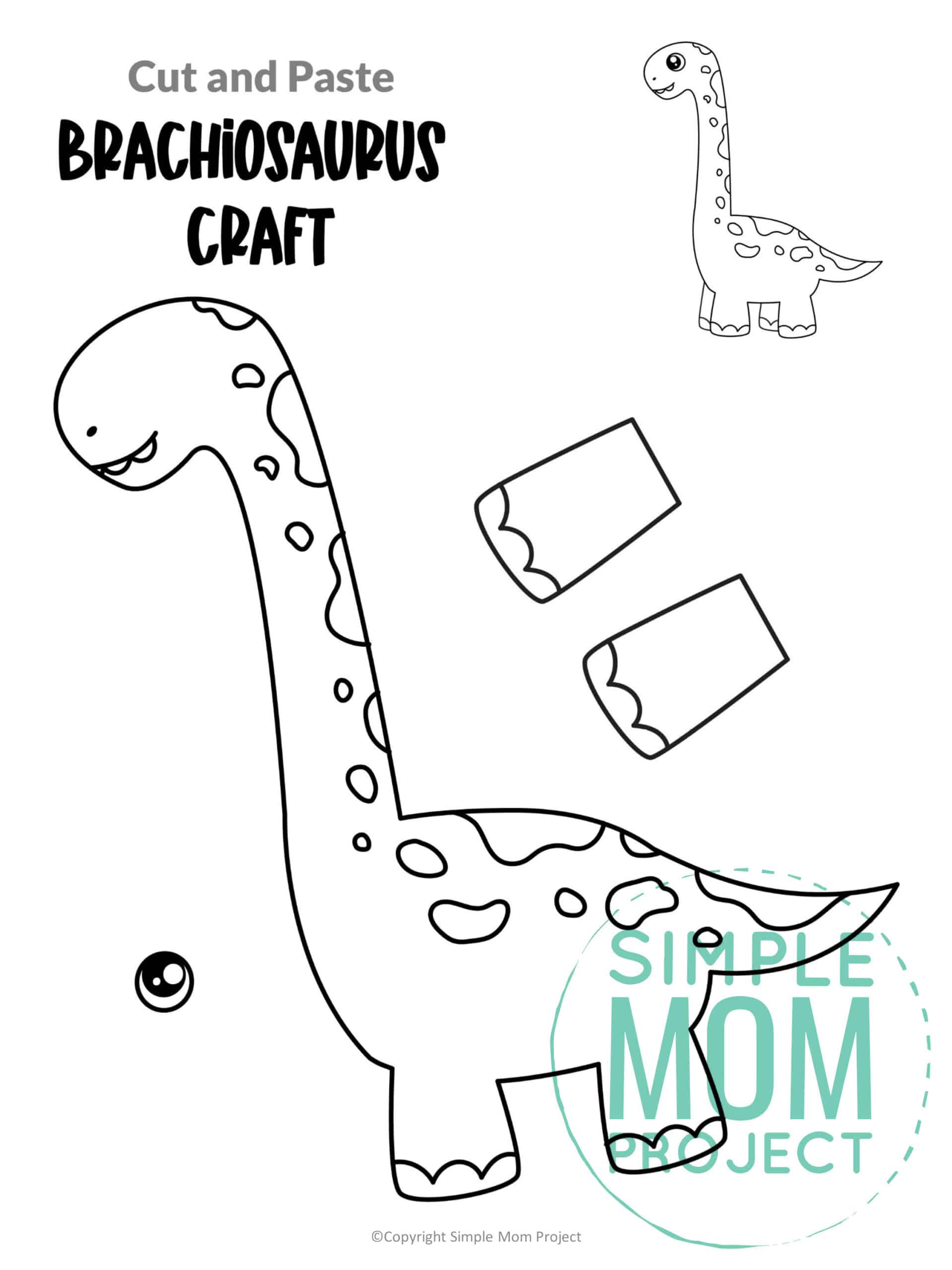Free Printable Brachiosaurus Craft Template Simple Mom Project