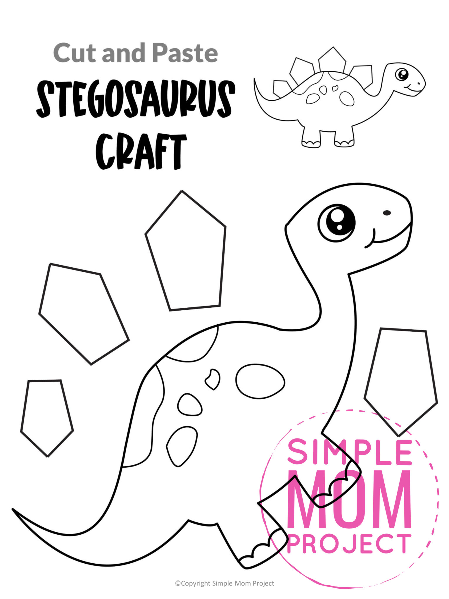 Free Printable Stegosaurus Craft Template – Simple Mom Project