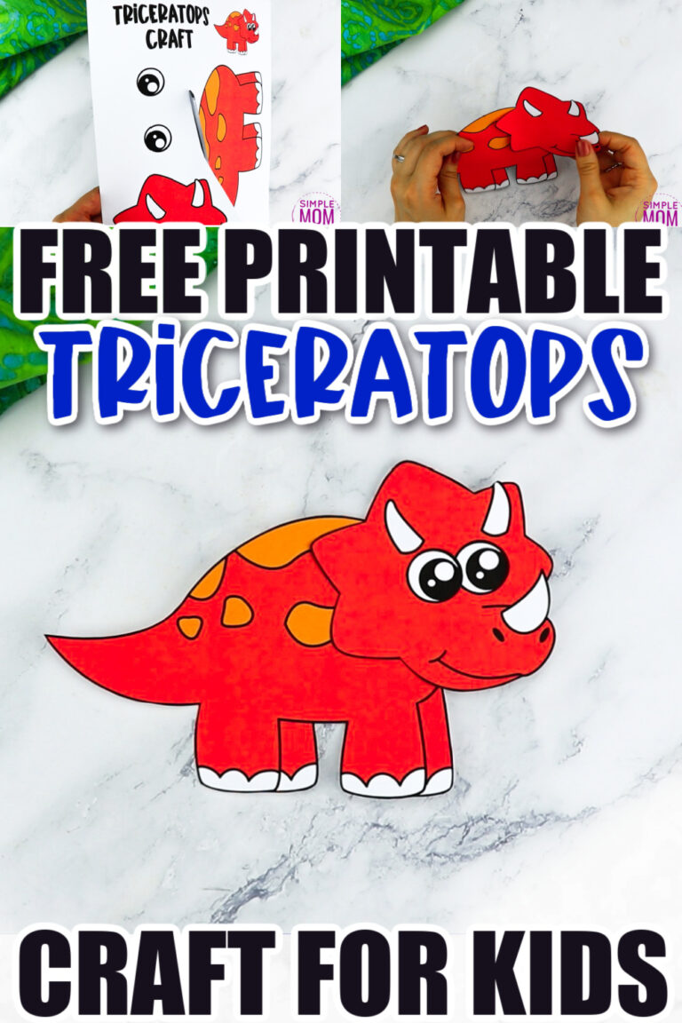 Free Printable Triceratops Craft Template - Simple Mom Project