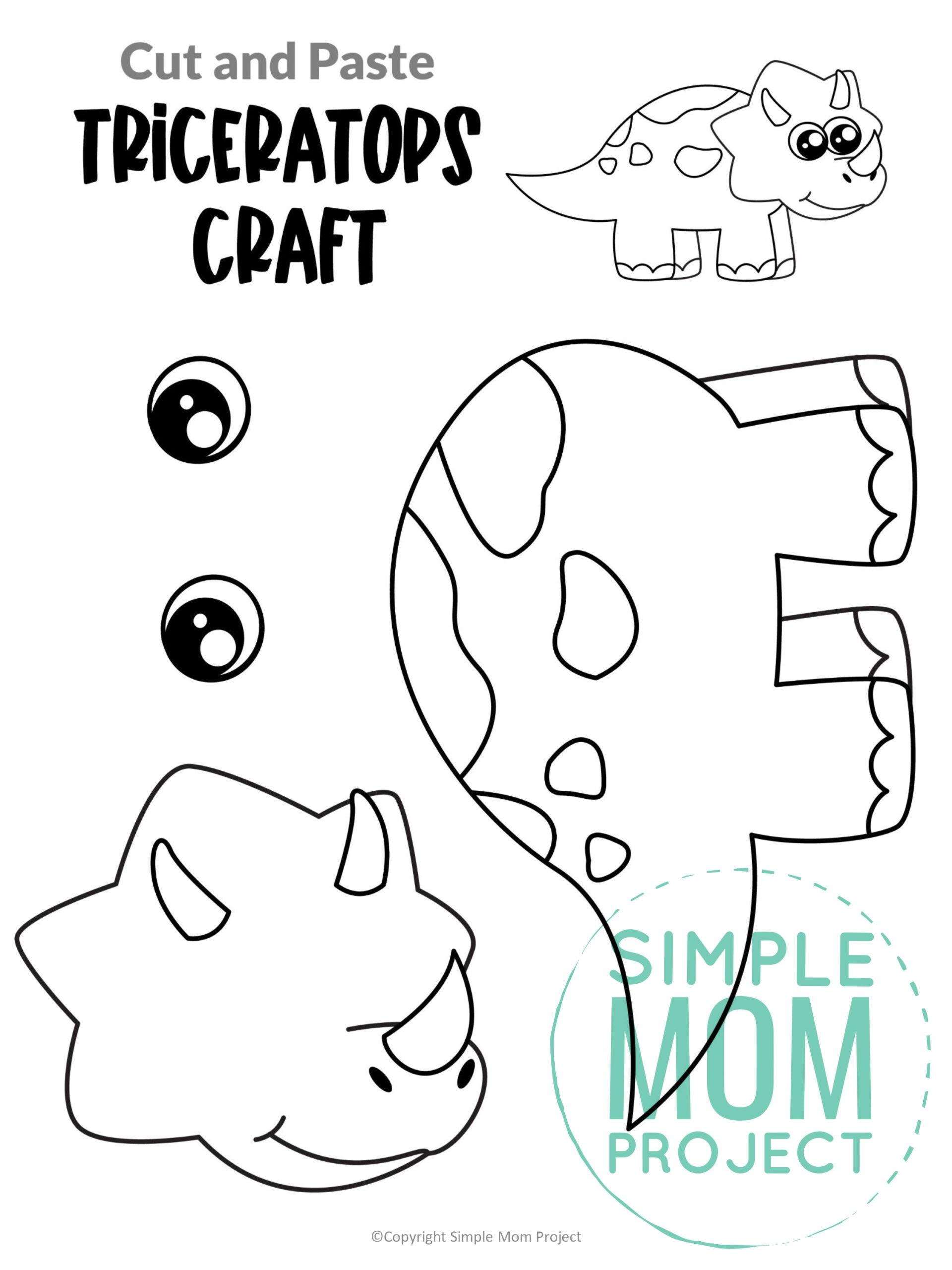 Printable Dinosaur Craft Templates Simple Mom Project