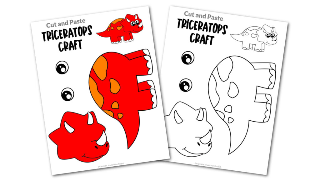 Free Printable Triceratops Craft Template - Simple Mom Project