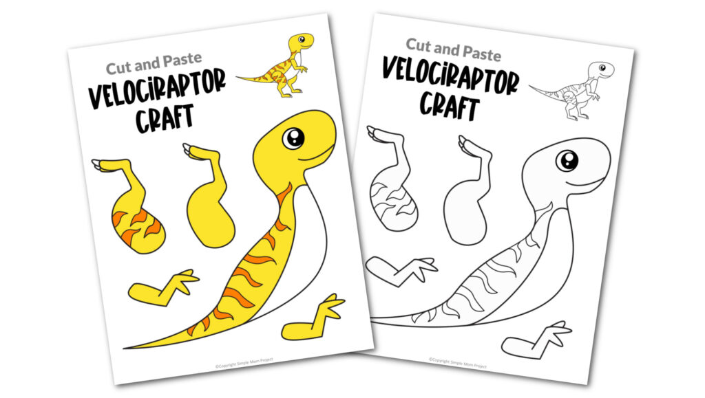 Free Printable Velociraptor Craft Template – Simple Mom Project