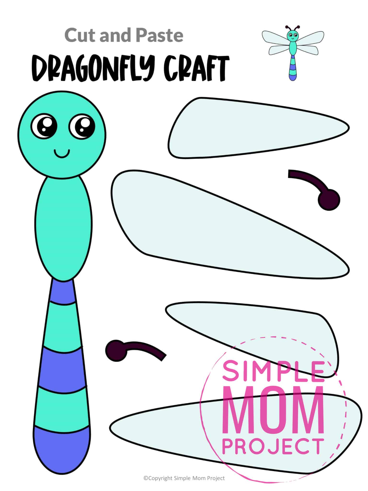 Free Printable Dragonfly Craft Template - Simple Mom Project