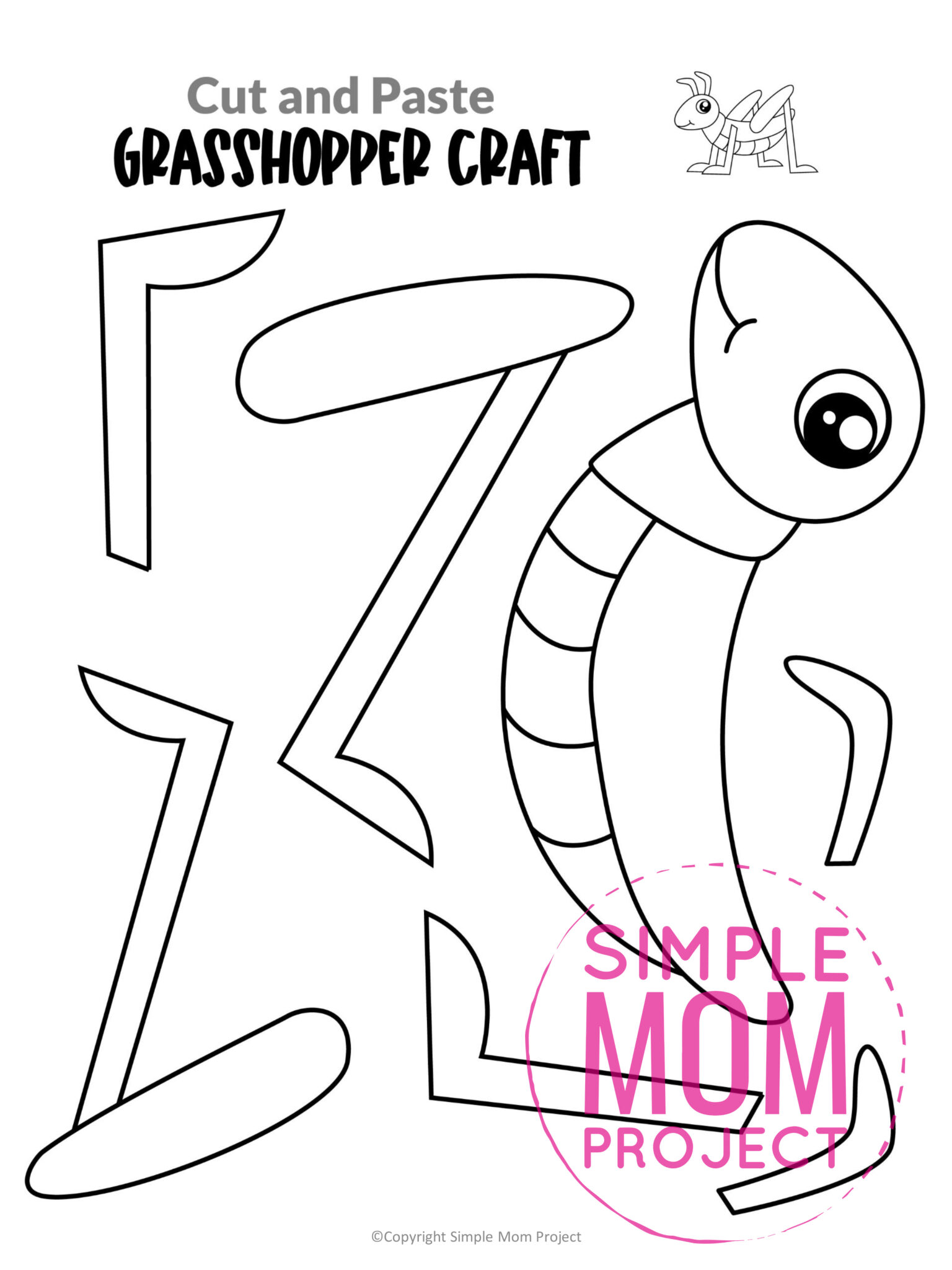 Free Printable Grasshopper Craft Template – Simple Mom Project