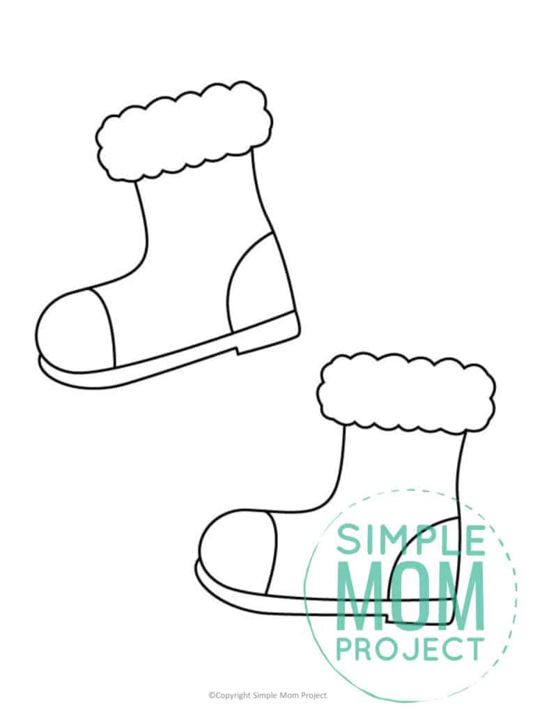 Free Printable Snow Boots Template - Simple Mom Project