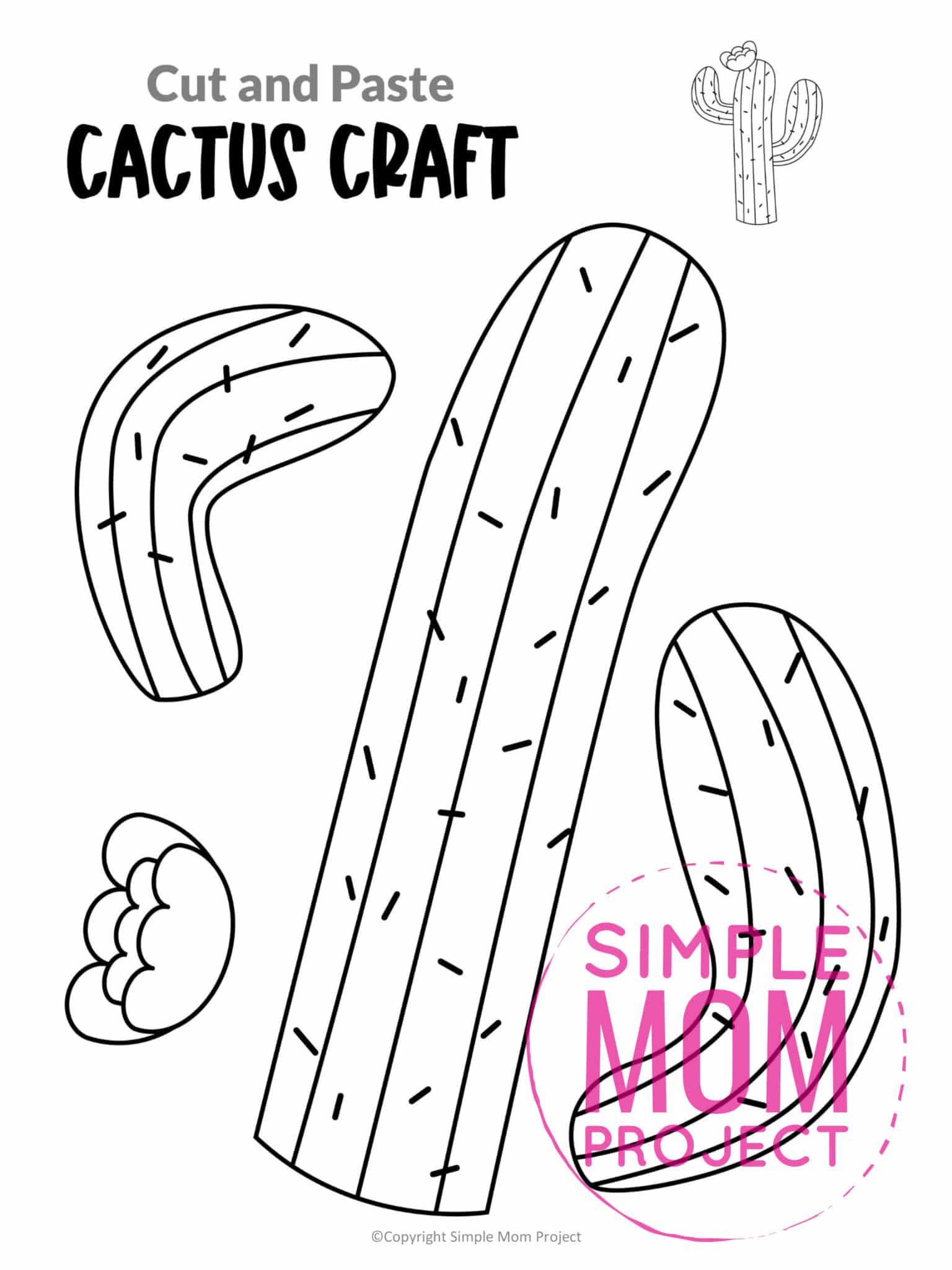 Free Printable Cactus Craft Template – Simple Mom Project
