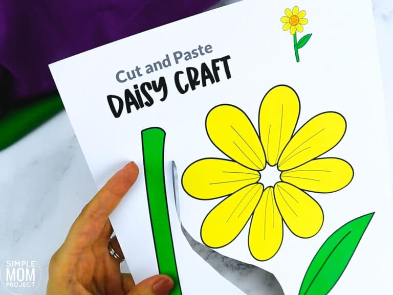🌸 Free Printable Daisy Flower Craft (Cut and Paste Activity for Kids ...