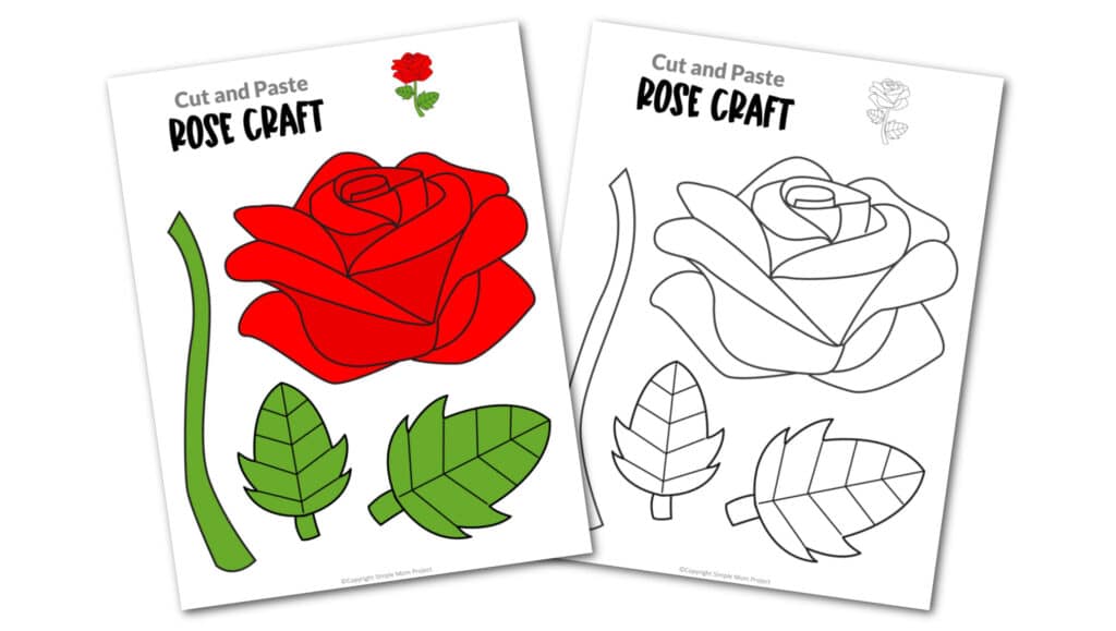 Free Printable Rose Craft Template - Simple Mom Project