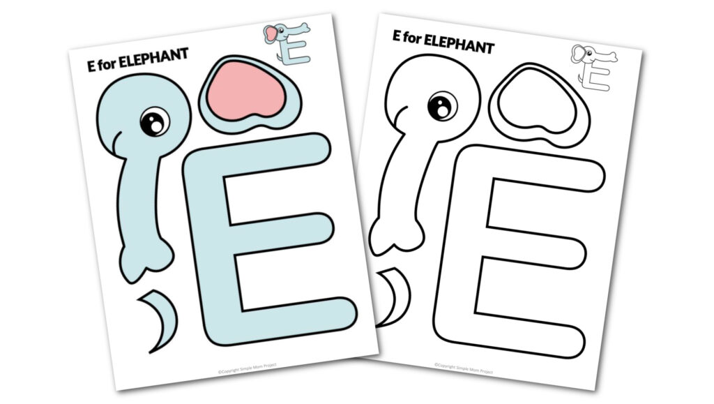Free Printable Letter E Elephant Craft for Kids & Teachers - Simple Mom Project