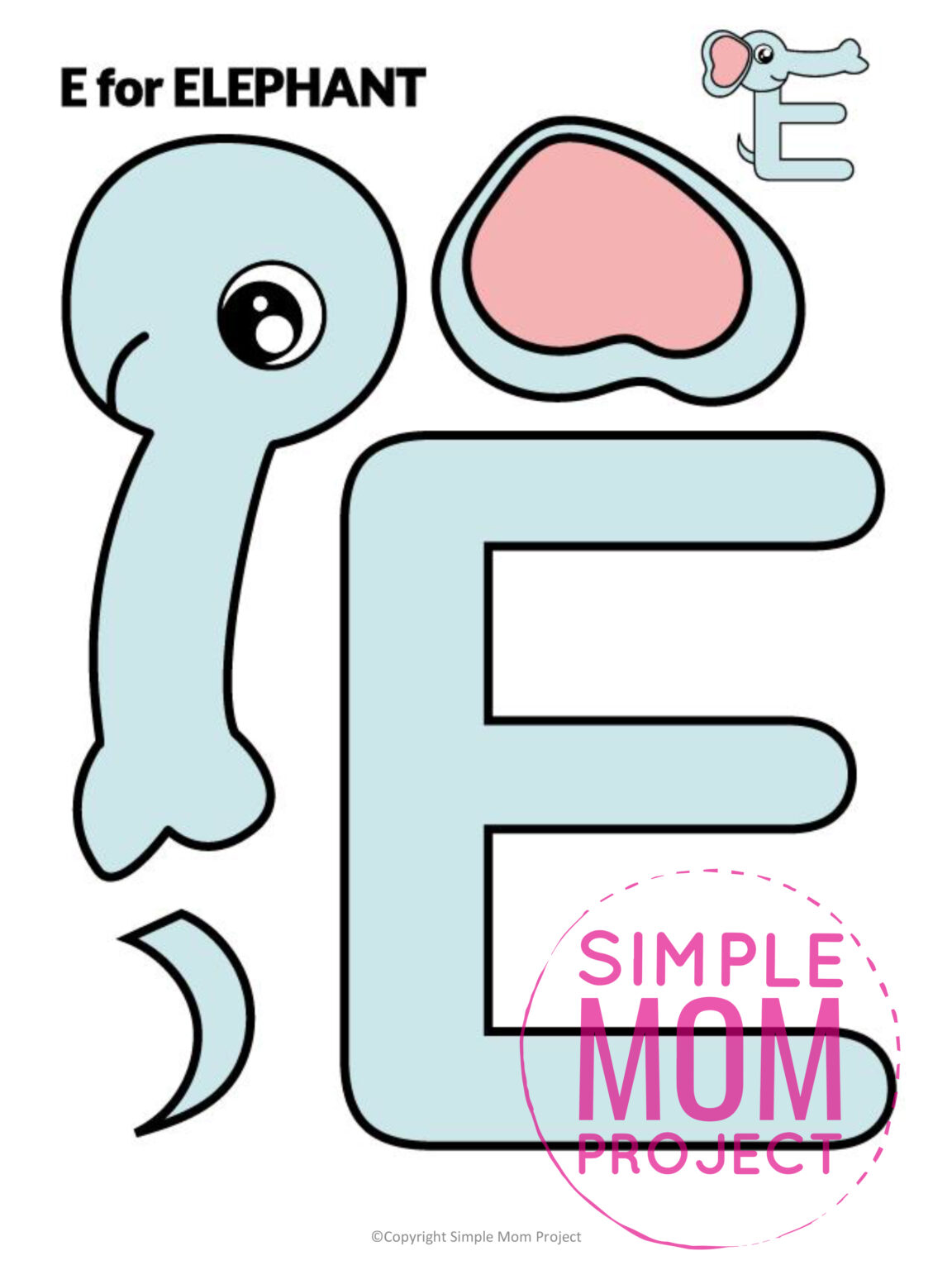 Free Printable Letter E Craft Template – Simple Mom Project