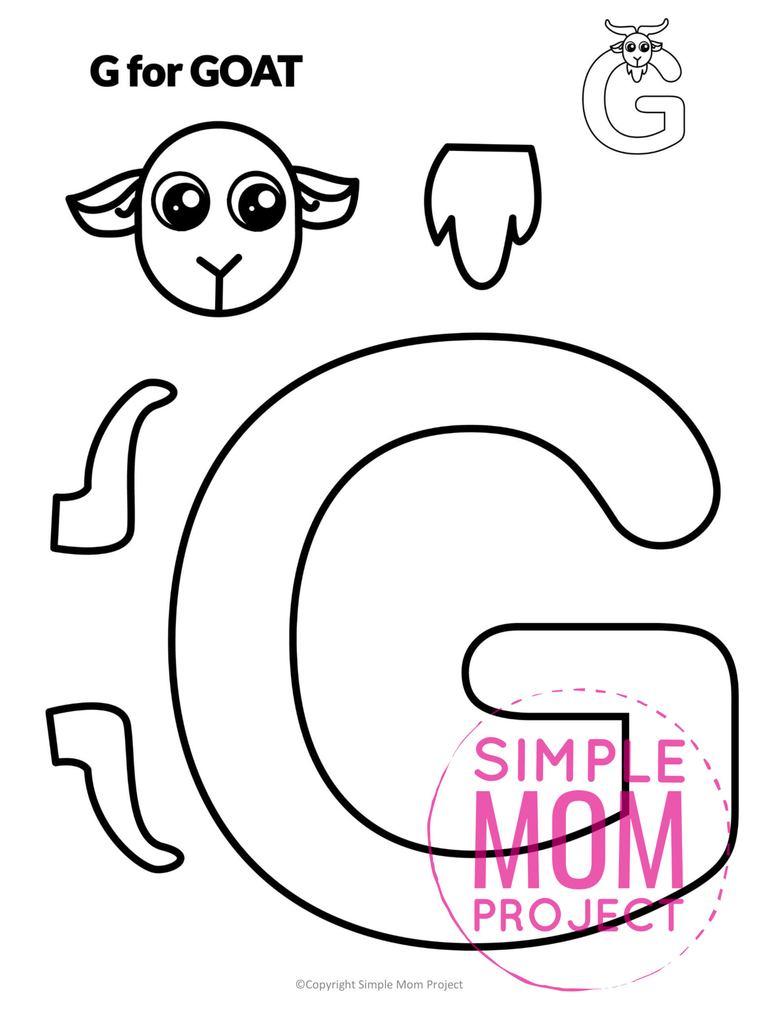 Free Printable Letter G Craft Template - Simple Mom Project