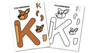 Free Printable Letter K Kangaroo Craft for Kids & Teachers - Simple Mom ...
