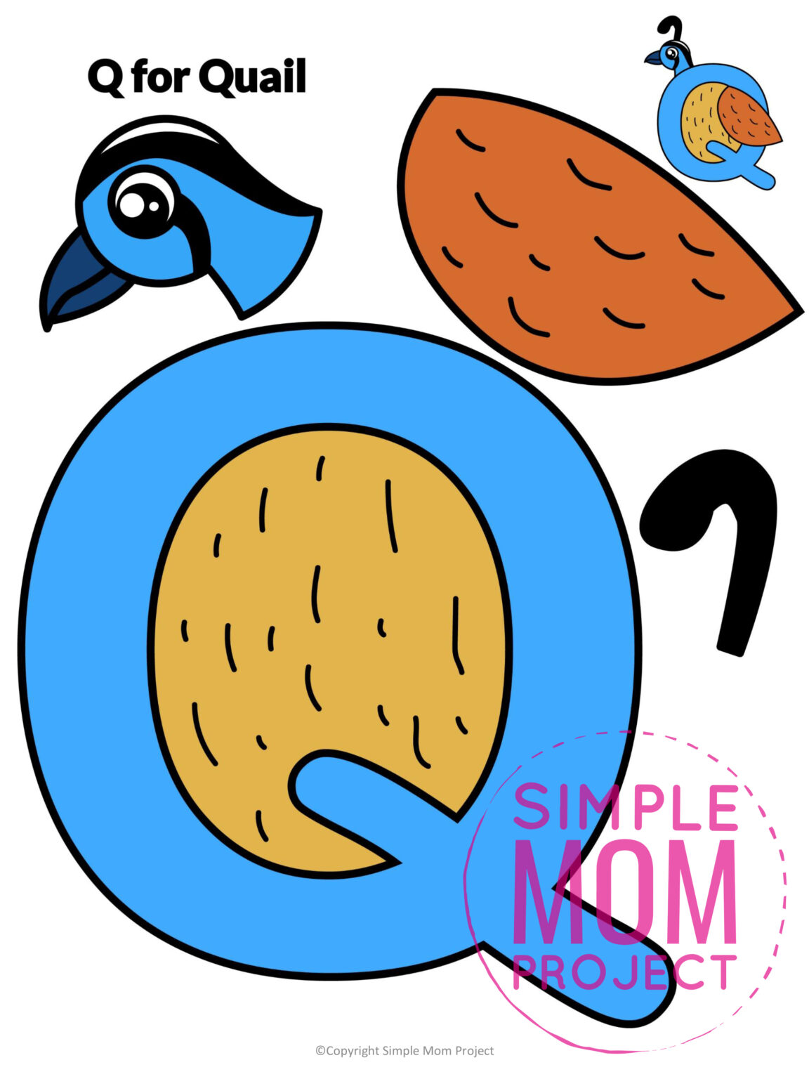 Free Printable Letter Q Craft Template - Simple Mom Project