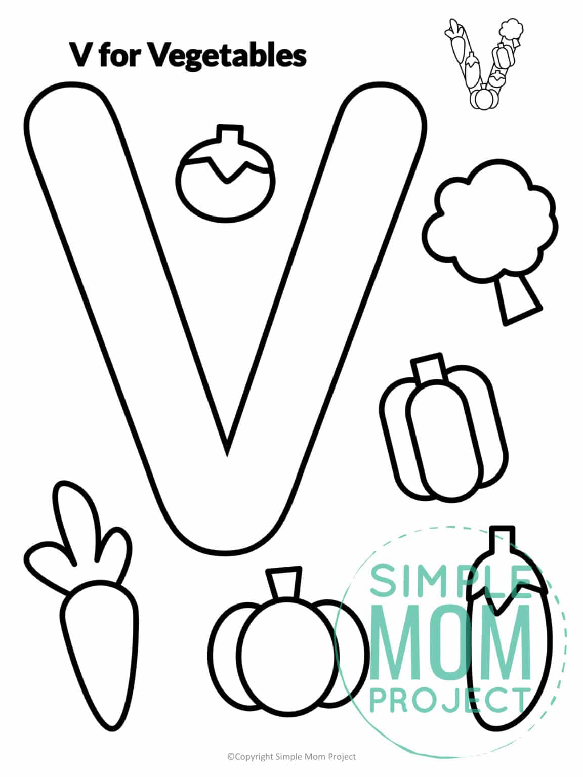 Free Printable Letter V Craft Template - Simple Mom Project