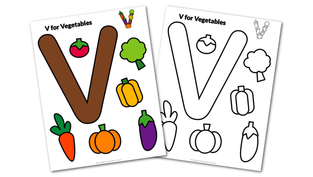 Free Printable Letter V Vegetable Craft for Kids & Teachers - Simple ...