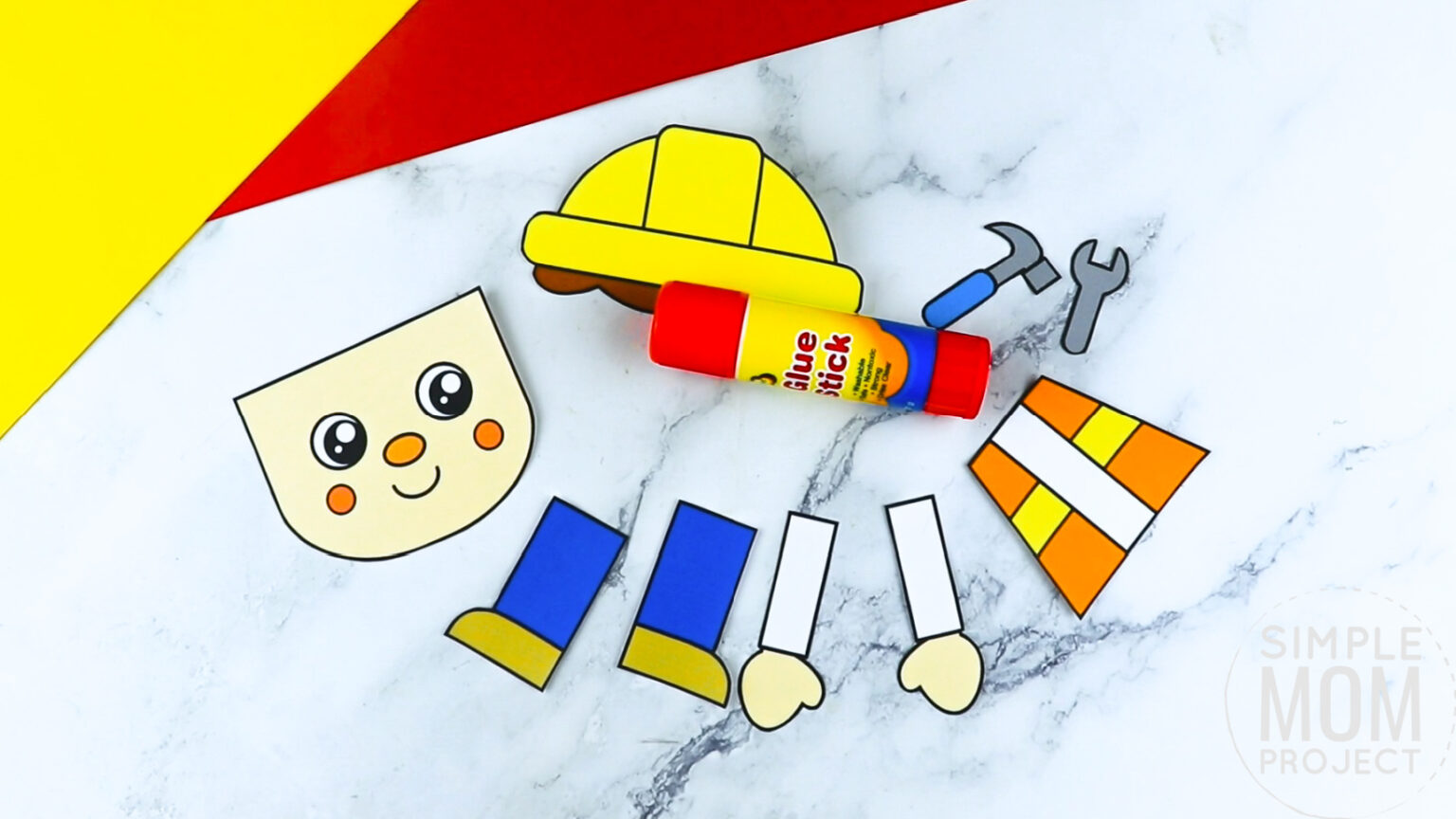 Free Printable Construction Worker Craft Template - Simple Mom Project
