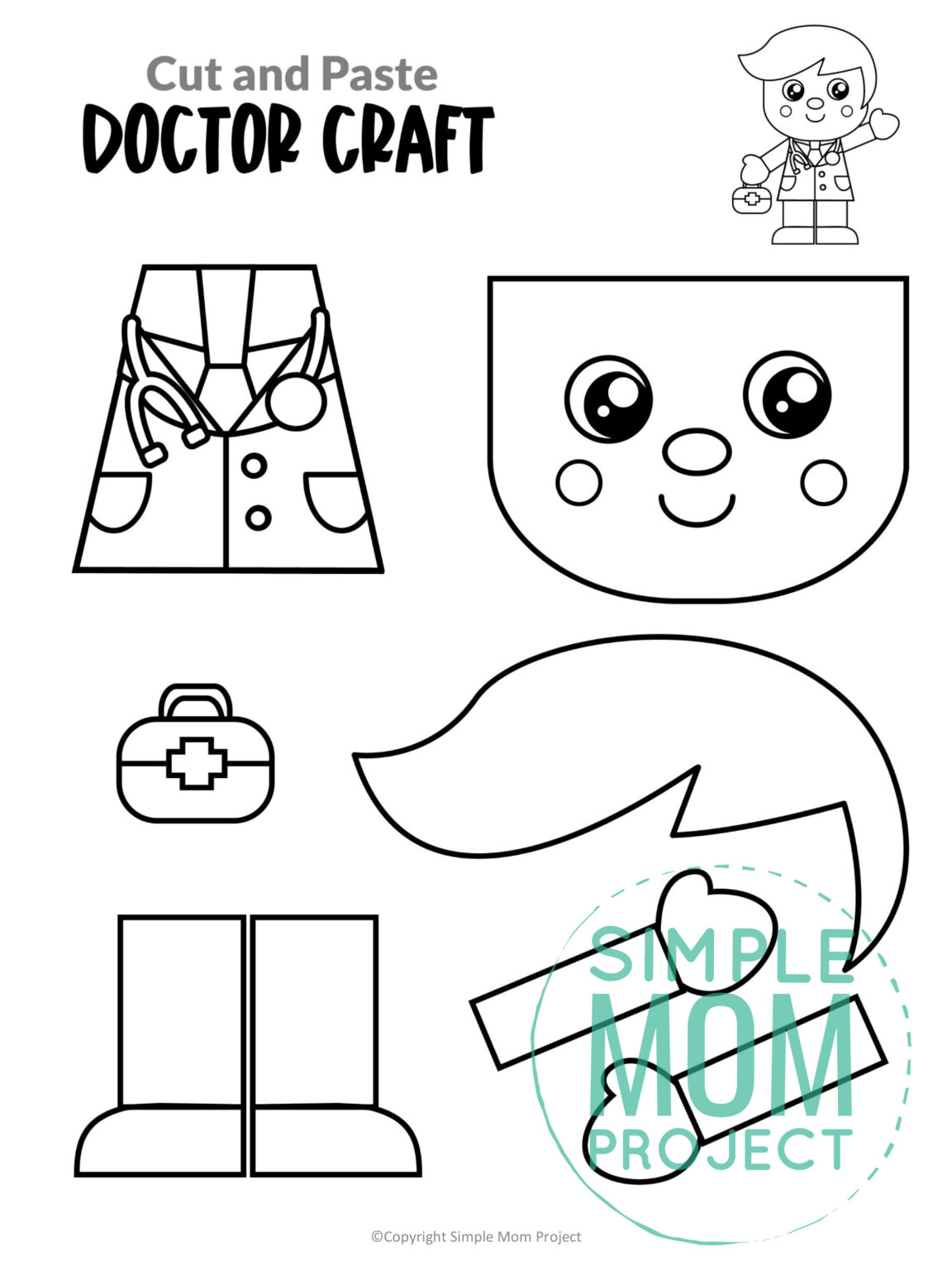 Free Printable Doctor Craft Template – Simple Mom Project