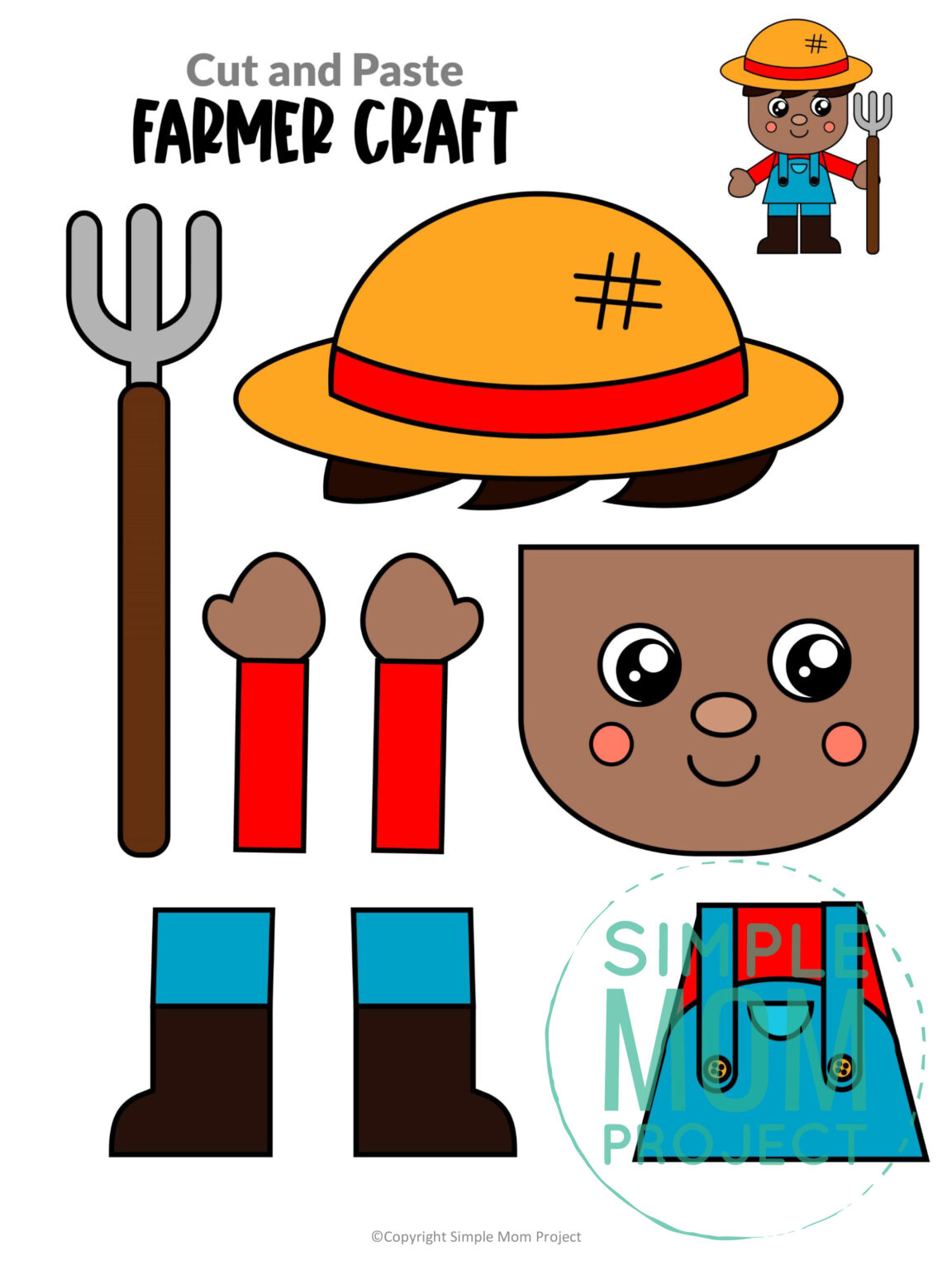 Free Printable Farmer Craft Template – Simple Mom Project