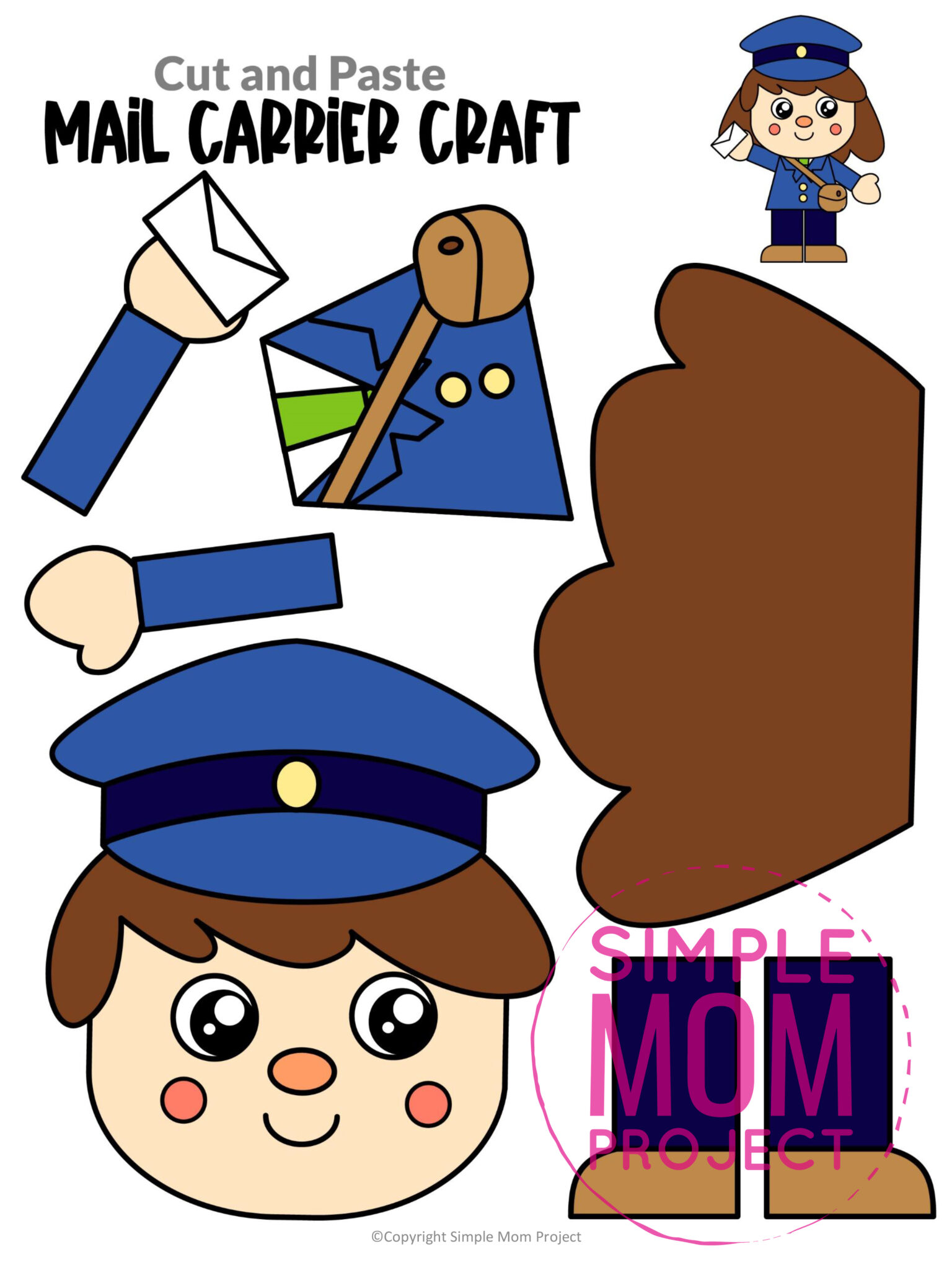 Free Printable Mail Carrier Craft Template – Simple Mom Project