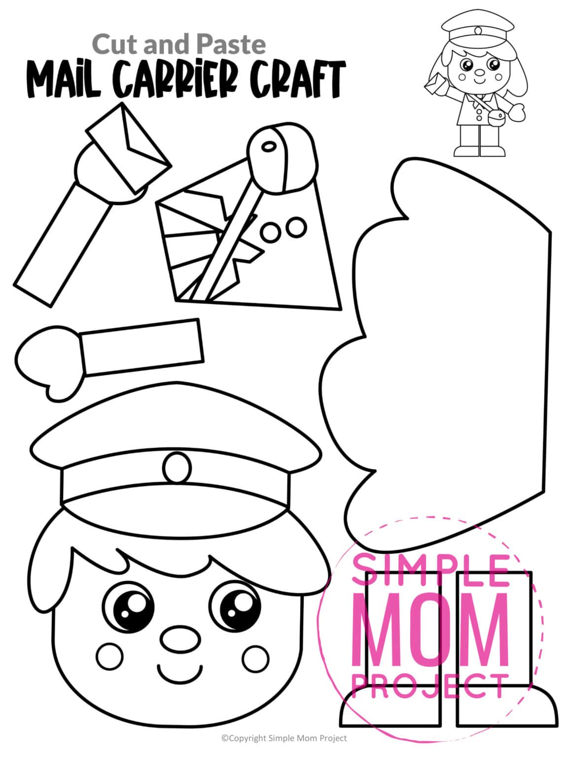 Free Printable Mail Carrier Craft Template – Simple Mom Project