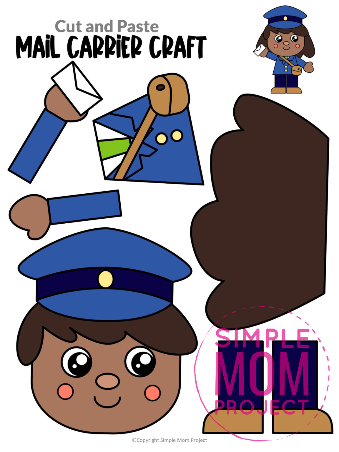 Free Printable Mail Carrier Craft Template – Simple Mom Project