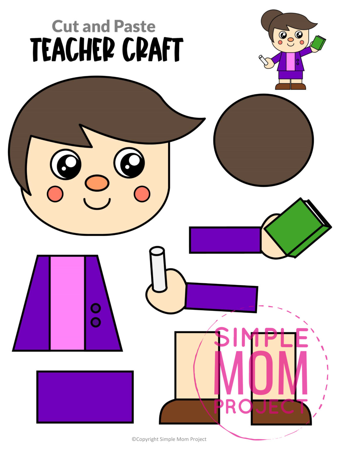 Free Printable Teacher Craft Template - Simple Mom Project