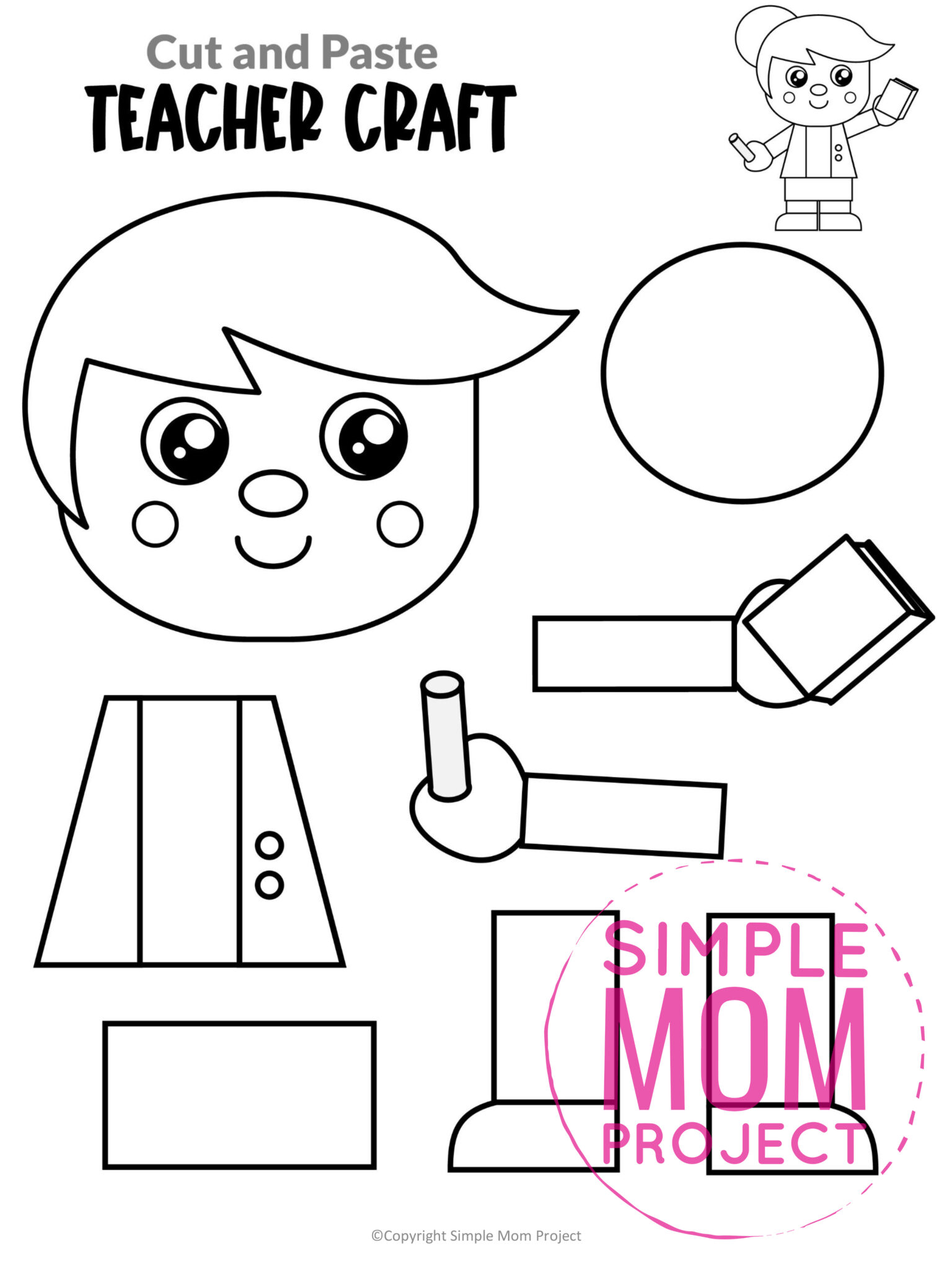 Free Printable Teacher Craft Template - Simple Mom Project