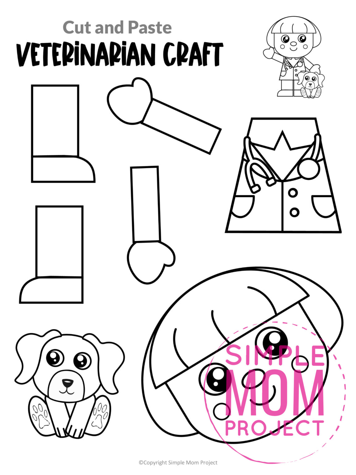 Free Printable Veterinarian Craft Template - Simple Mom Project