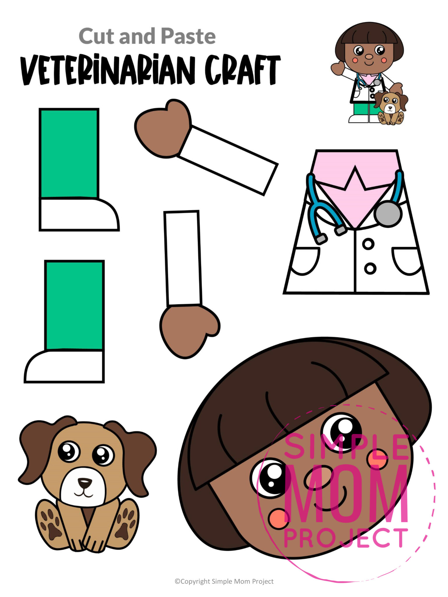 Free Printable Veterinarian Craft Template - Simple Mom Project