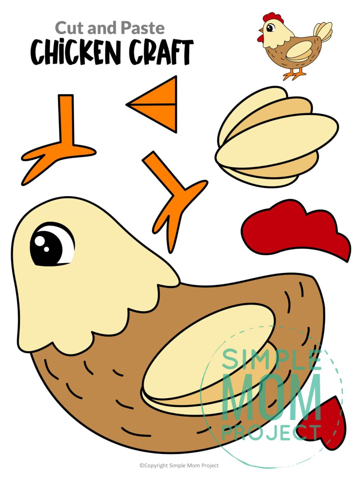 Free Printable Chicken Craft Template – Simple Mom Project