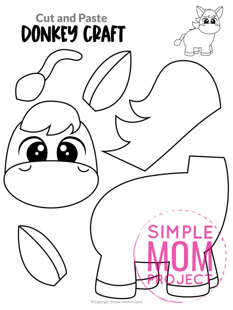 Free Printable Donkey Craft Template - Simple Mom Project