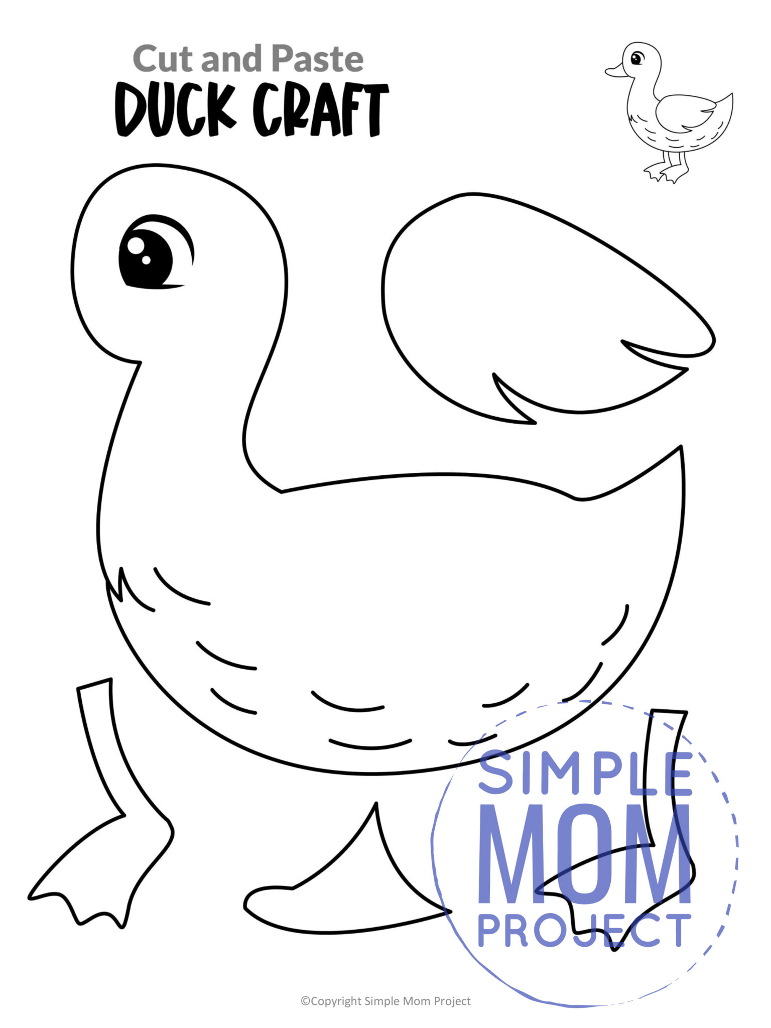Free Printable Duck Craft Template - Simple Mom Project