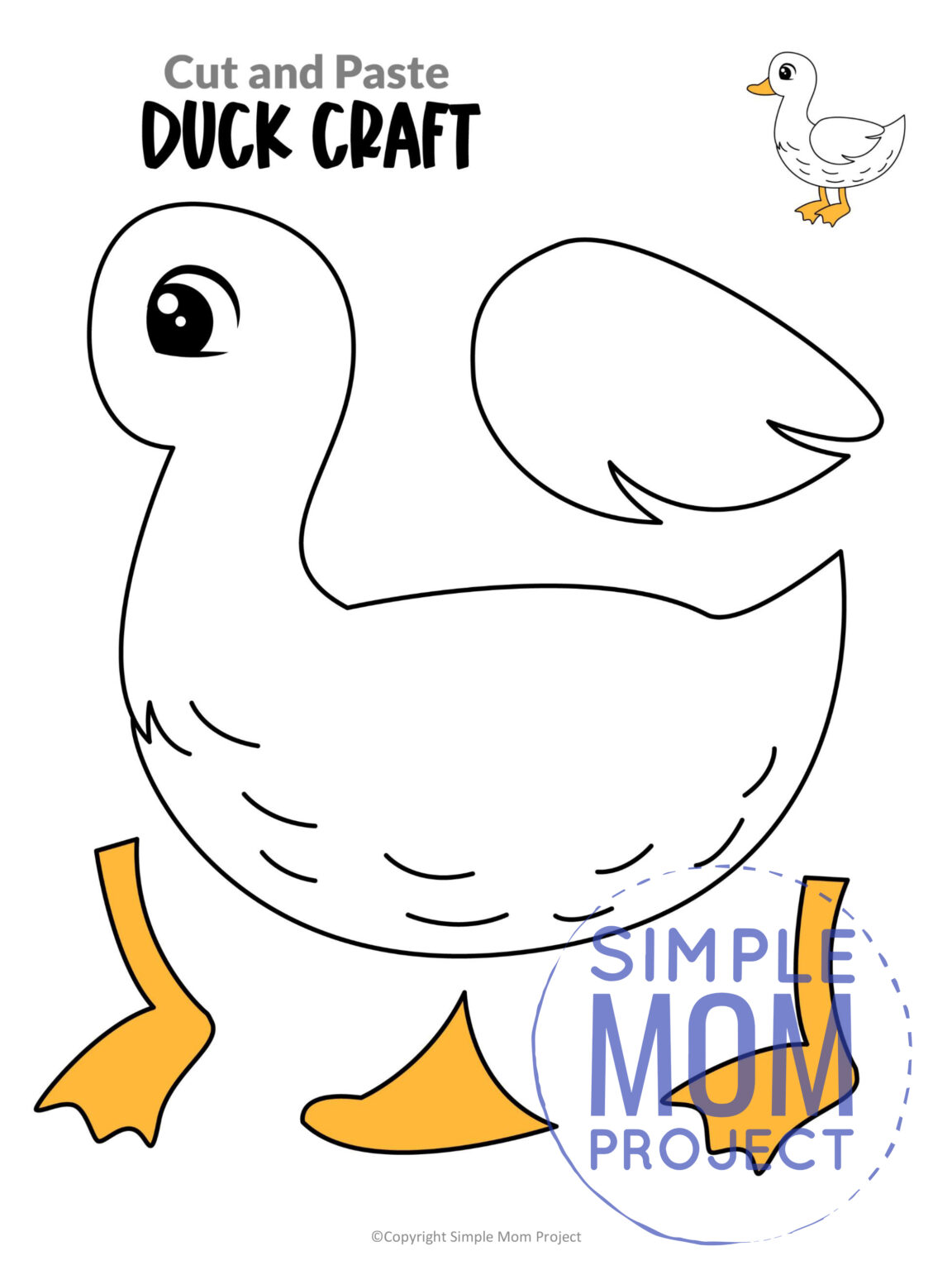 Free Printable Duck Craft Template – Simple Mom Project