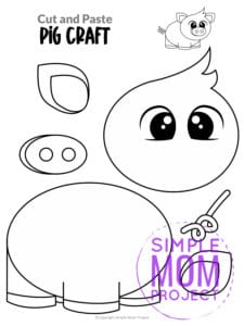 Free Printable Pig Craft Template - Simple Mom Project