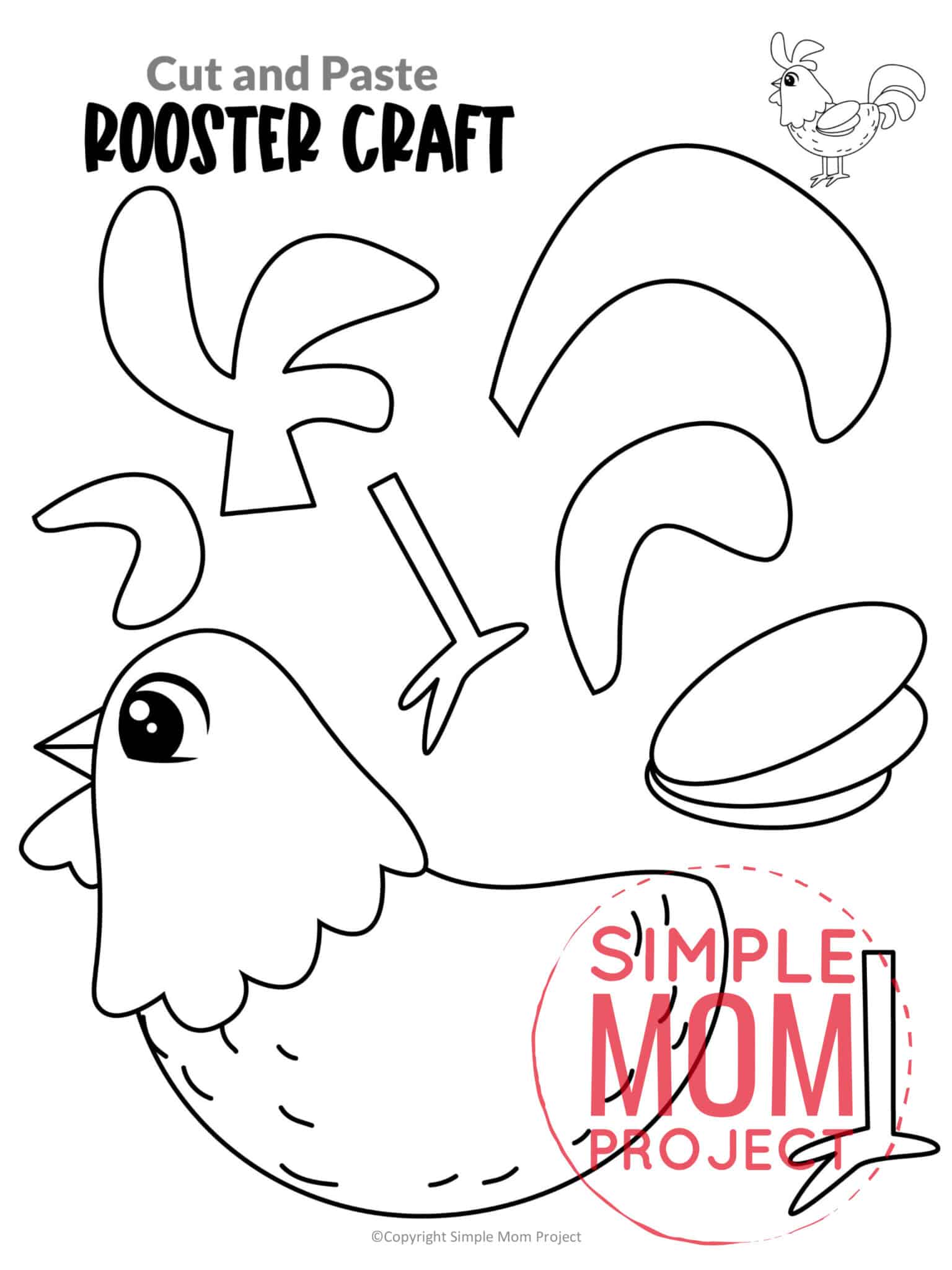 Free Printable Rooster Craft Template - Simple Mom Project