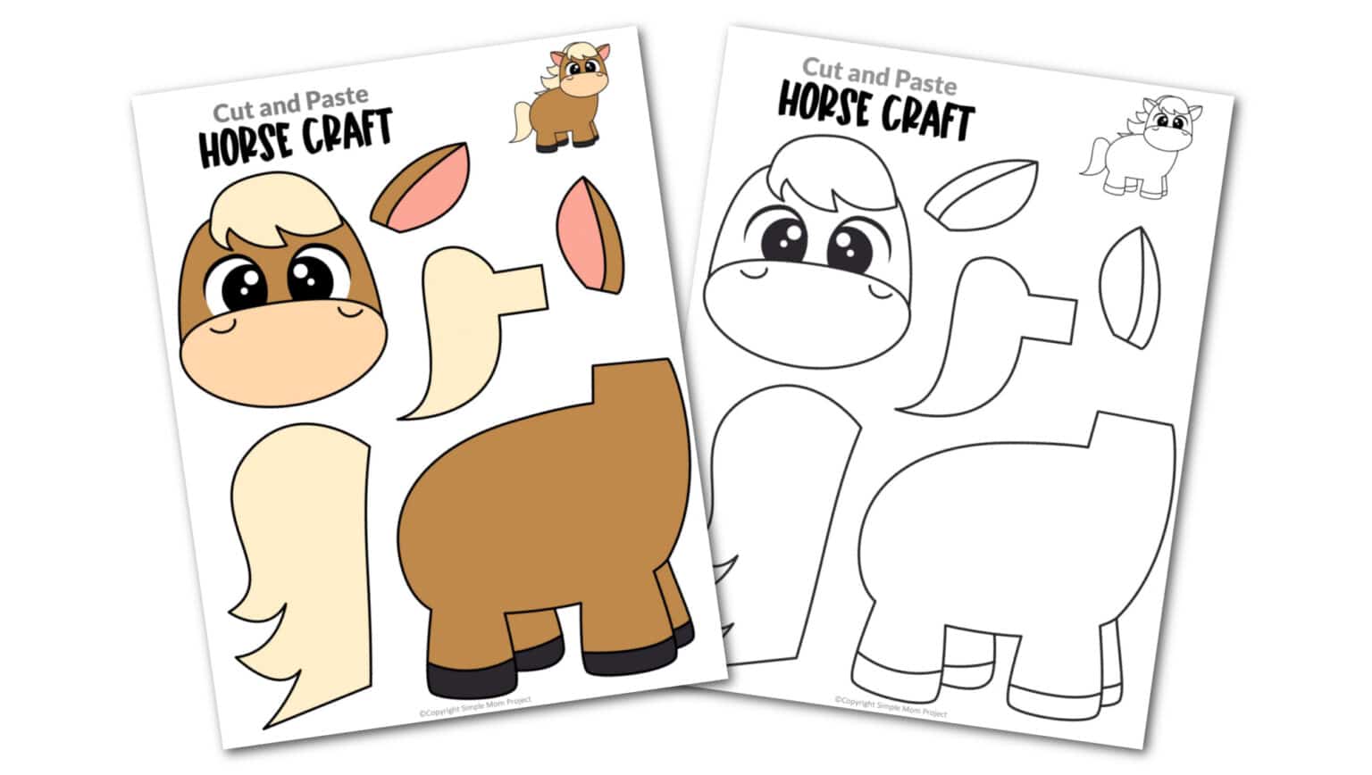Free Printable Horse Craft Template - Simple Mom Project