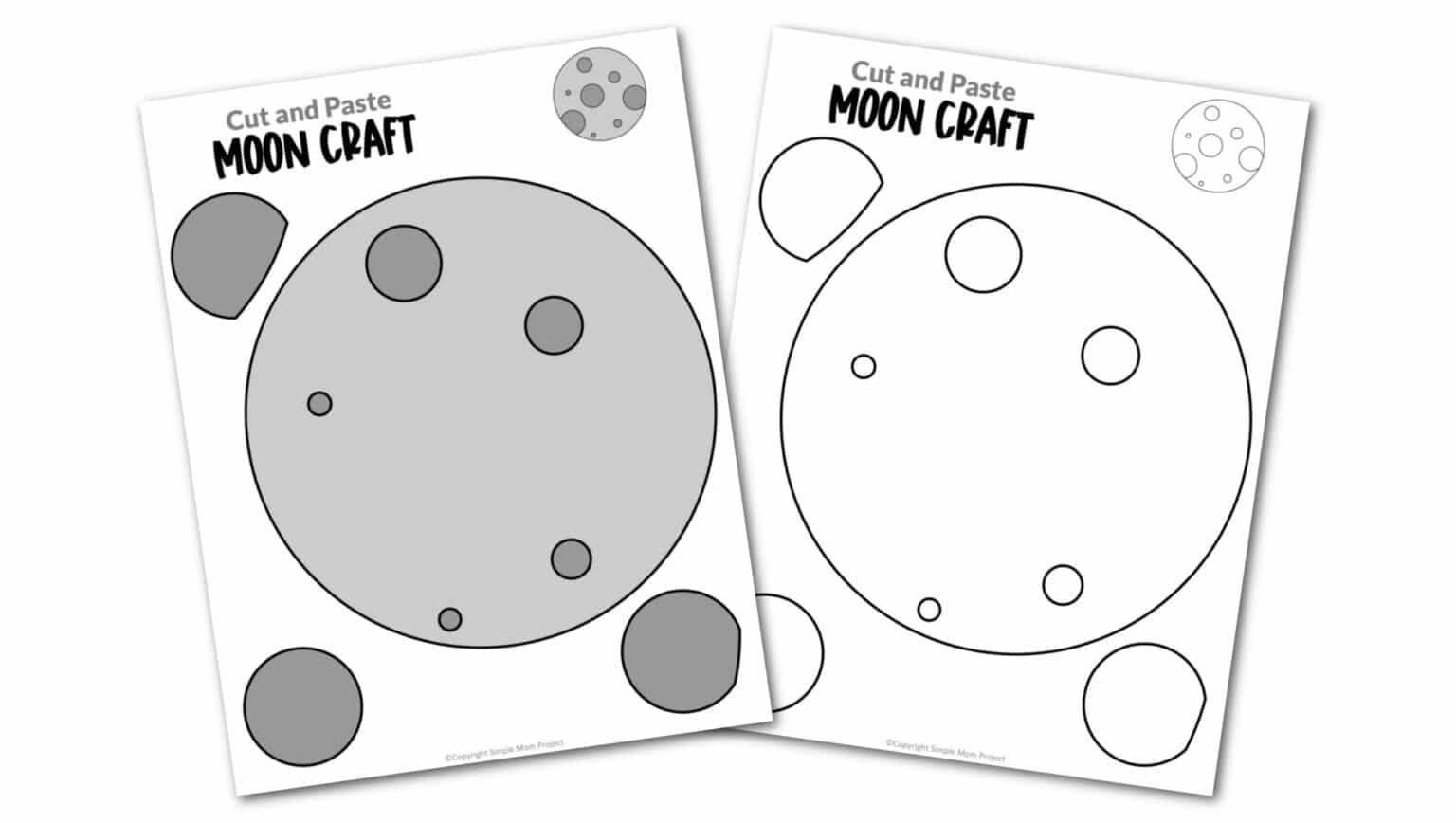 Cut and Paste Moon Craft with Moon Template - Simple Mom Project