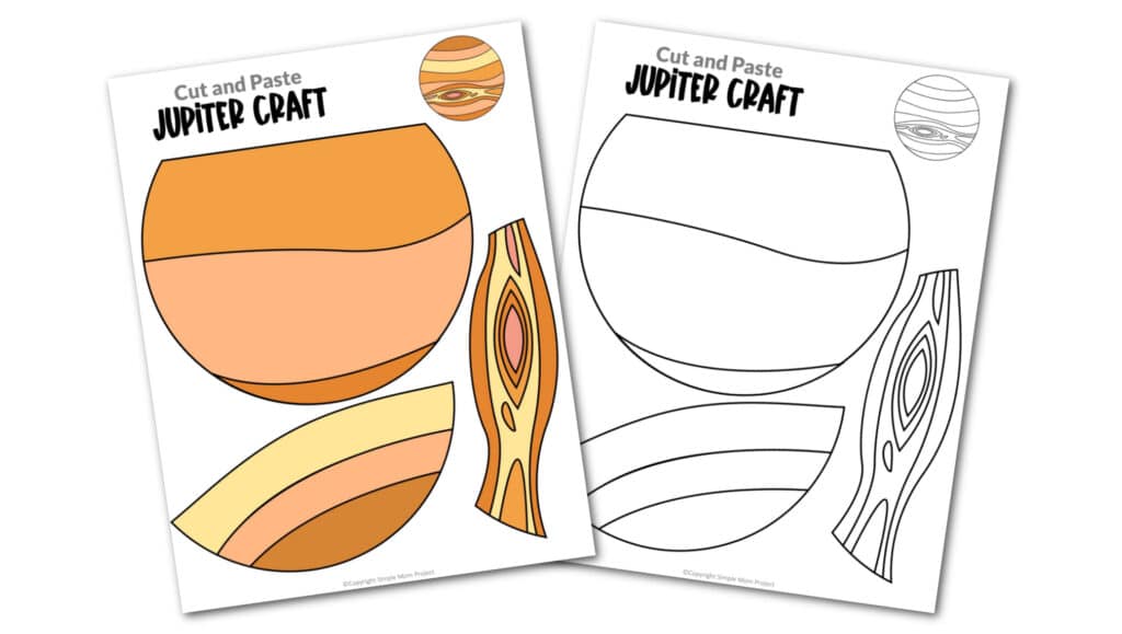 Planet Jupiter Cut and Paste Craft with Jupiter Template – Simple Mom ...