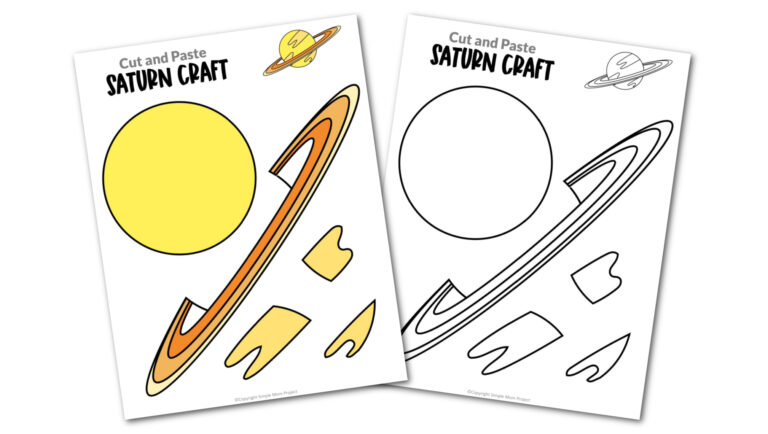 Cut and Paste Saturn Craft with Saturn Template - Simple Mom Project