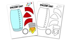 Cut and Paste Rocket Ship Craft with Spaceship Template - Simple Mom ...