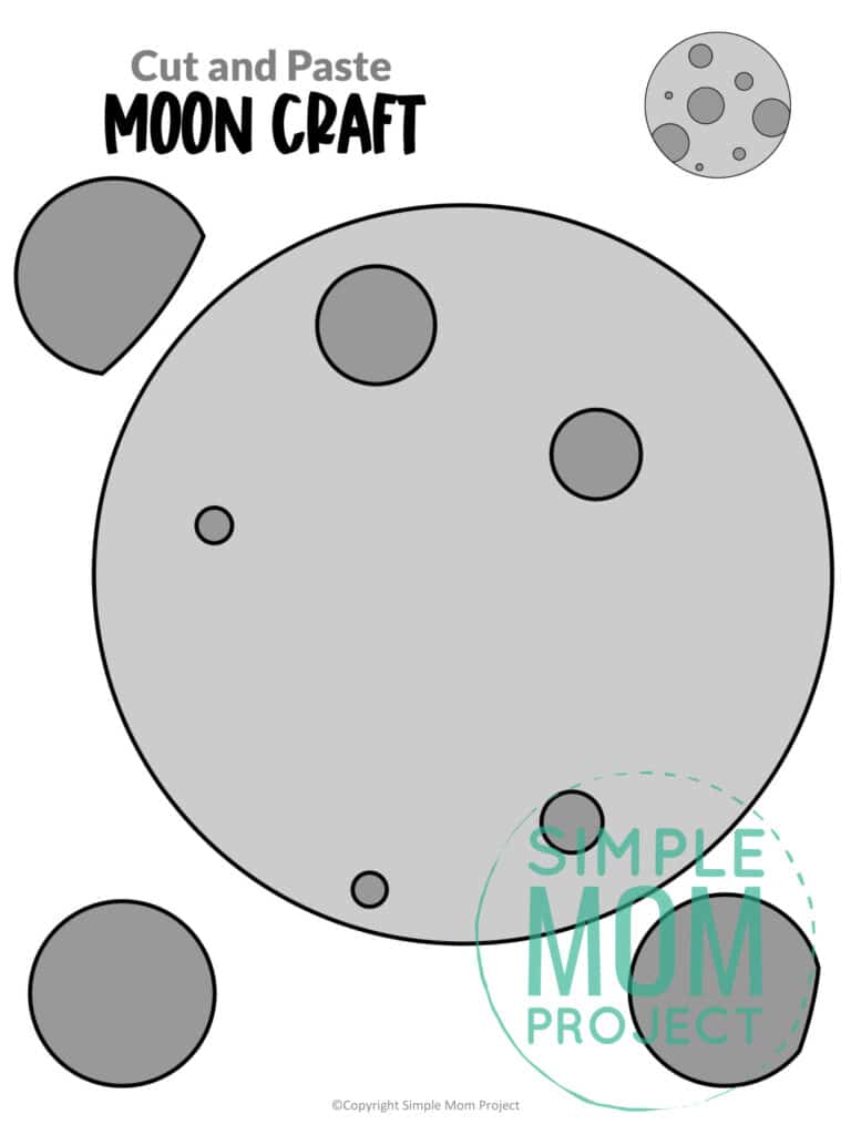 Cut and Paste Moon Craft with Moon Template - Simple Mom Project