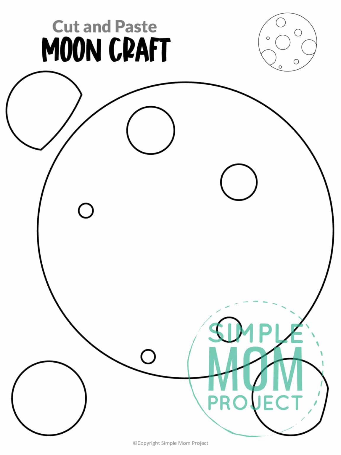 Cut and Paste Moon Craft with Moon Template - Simple Mom Project