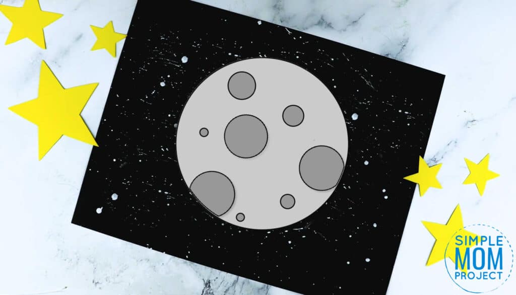 Cut and Paste Moon Craft with Moon Template - Simple Mom Project