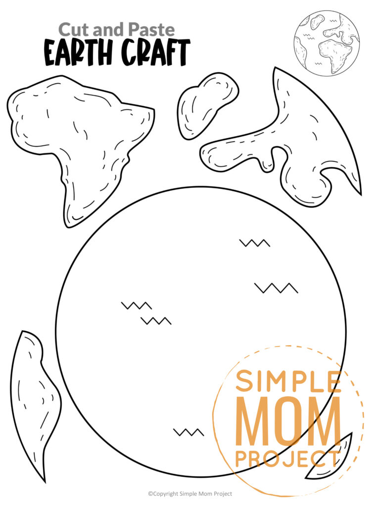 Cut and Paste Earth Craft with Earth Template – Simple Mom Project