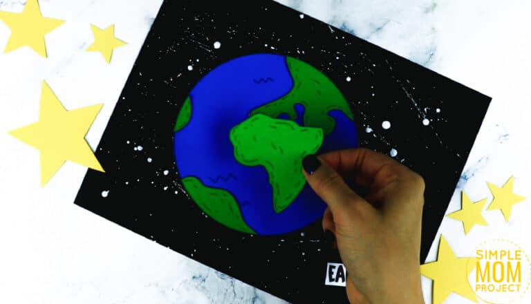 Cut and Paste Earth Craft with Earth Template - Simple Mom Project