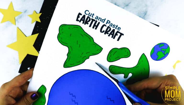 Cut and Paste Earth Craft with Earth Template - Simple Mom Project