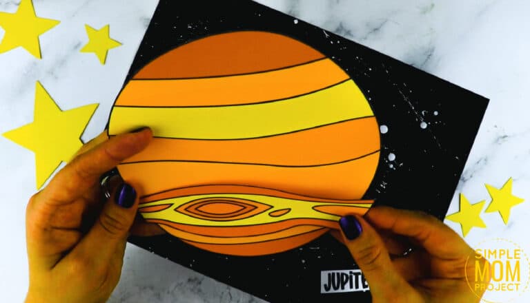 Planet Jupiter Cut and Paste Craft with Jupiter Template - Simple Mom ...