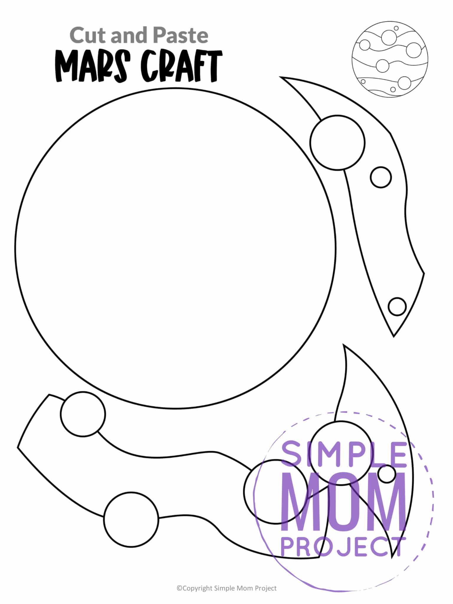 Mars Craft With Printable Template - Simple Mom Project