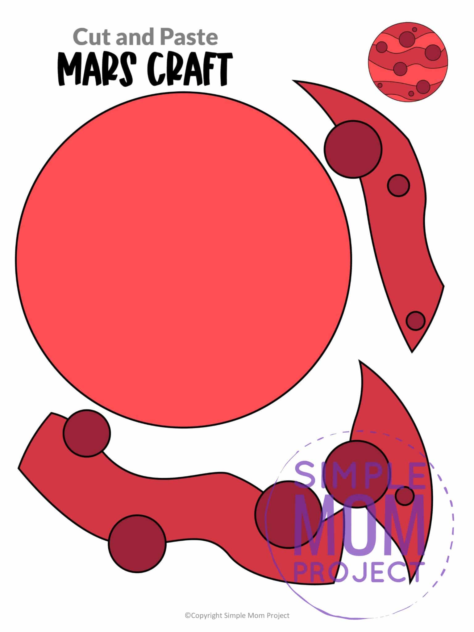Mars Craft With Printable Template – Simple Mom Project